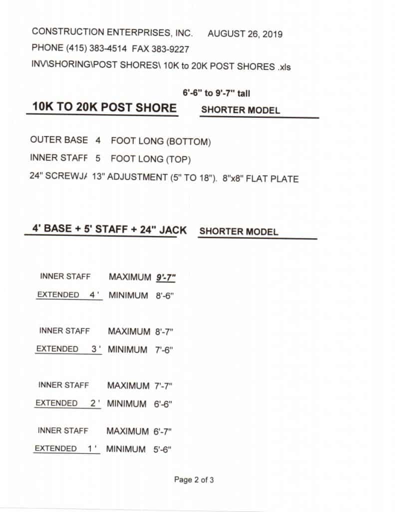 Post Shores – Construction Enterprises Inc